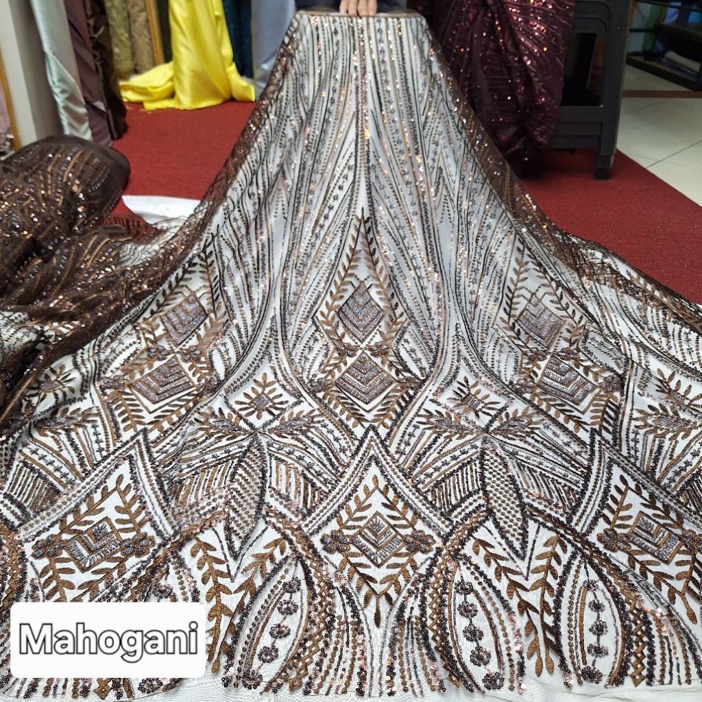 Jual Bahan kain tile payet siquin korea premium / Kain tile payet mewah ...