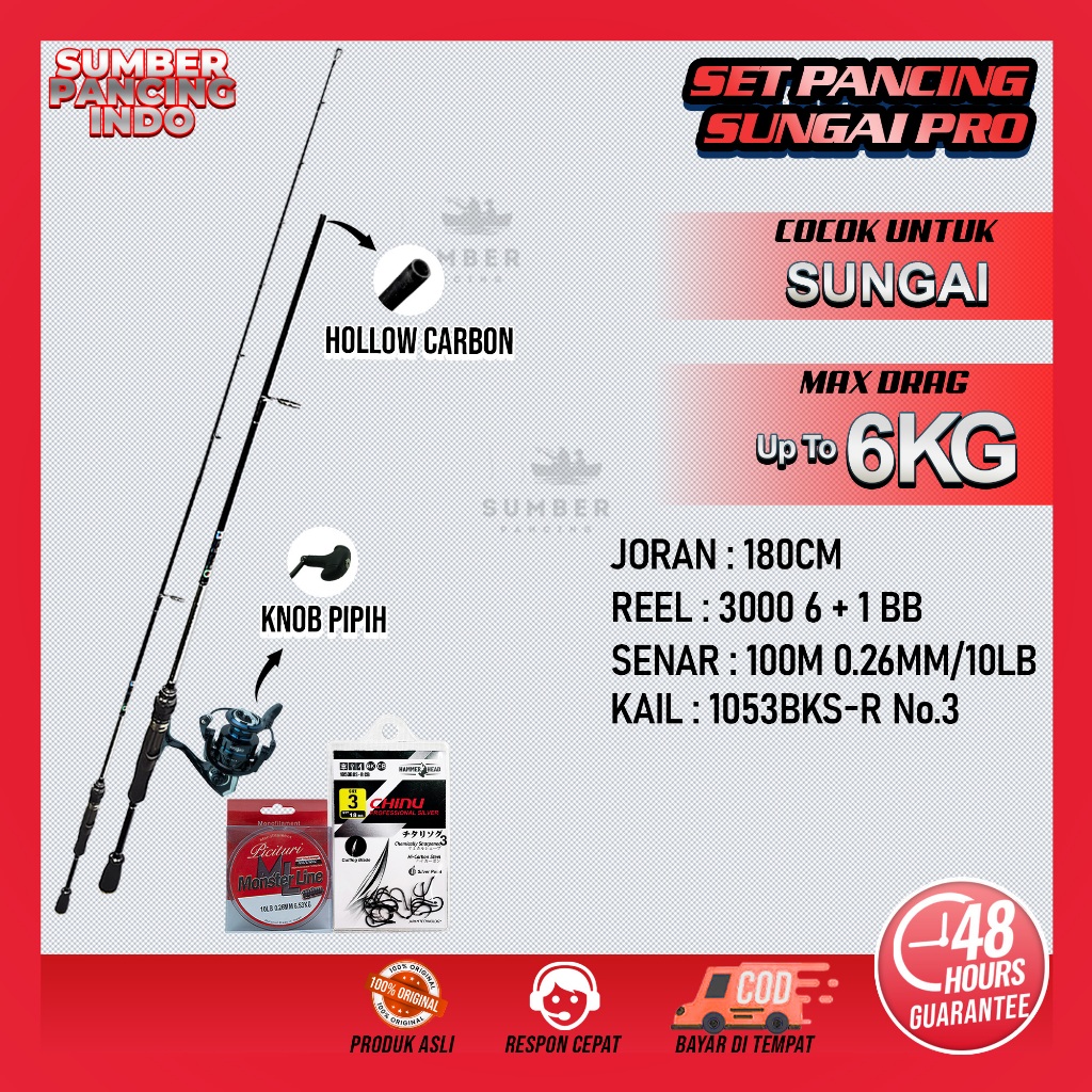Jual SET PANCING Lengkap Siap Mancing SET PANCING SUNGAI PRO Joran ...