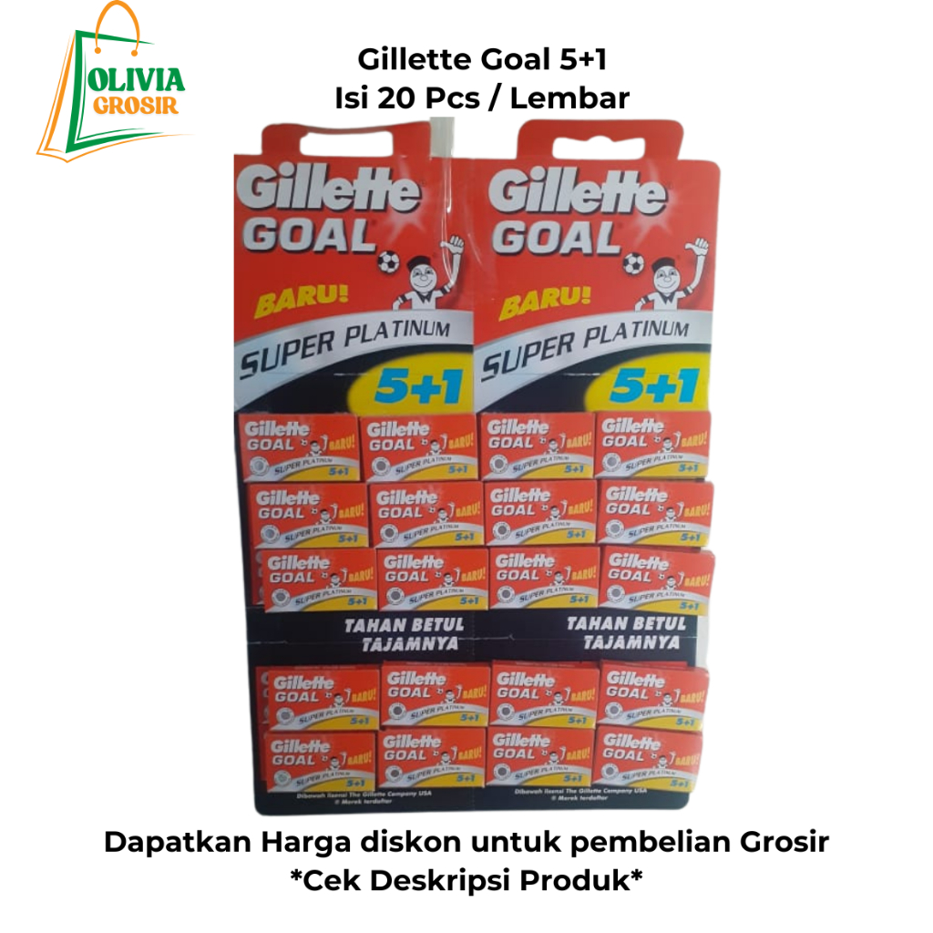Jual Gillette Goal 5+1 Isi 20 Pcs / Lembar | Shopee Indonesia