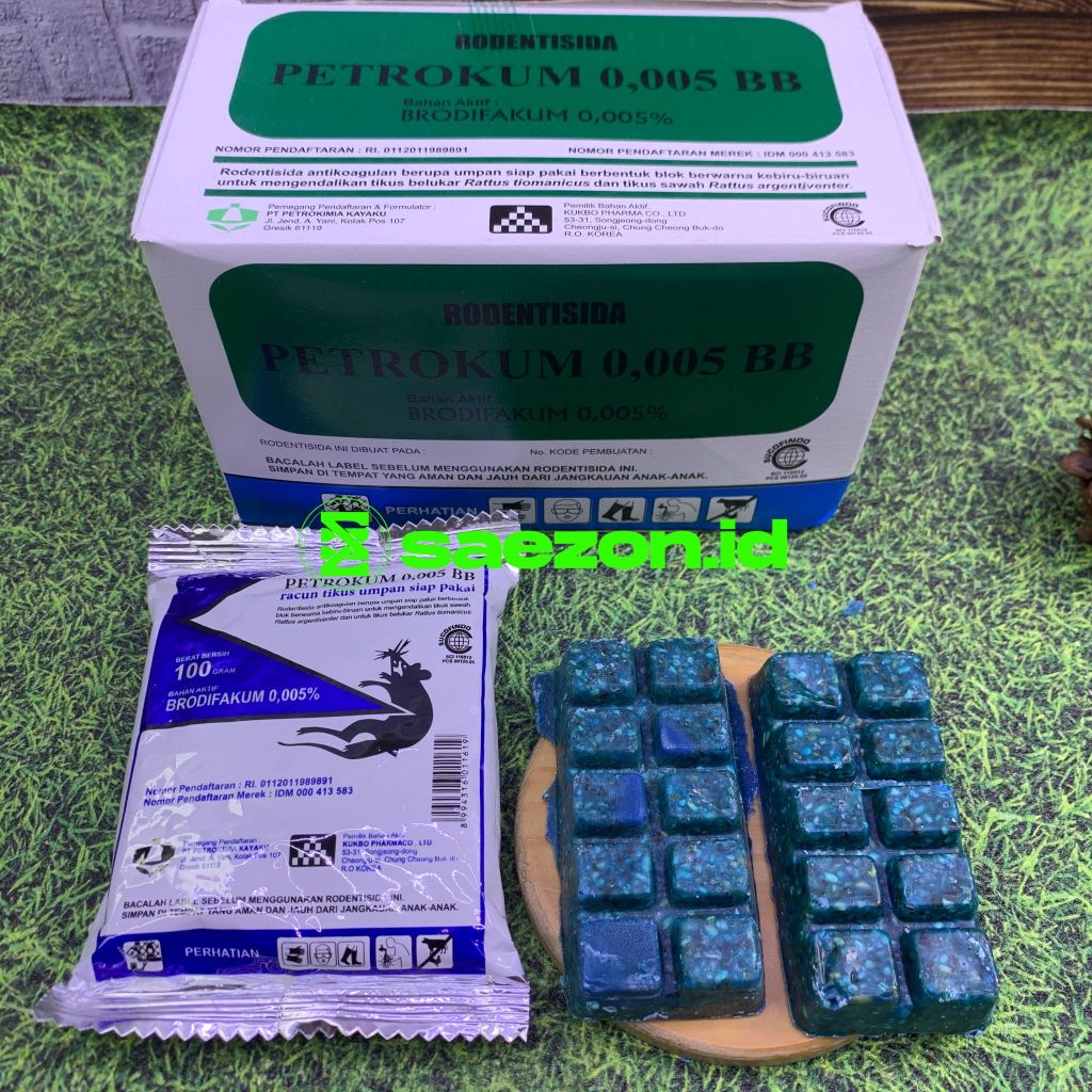 Jual RACUN TIKUS PETROKUM 0,005 BB AMPUH BASMI TIKUS ANTI BAU 100 GR ...