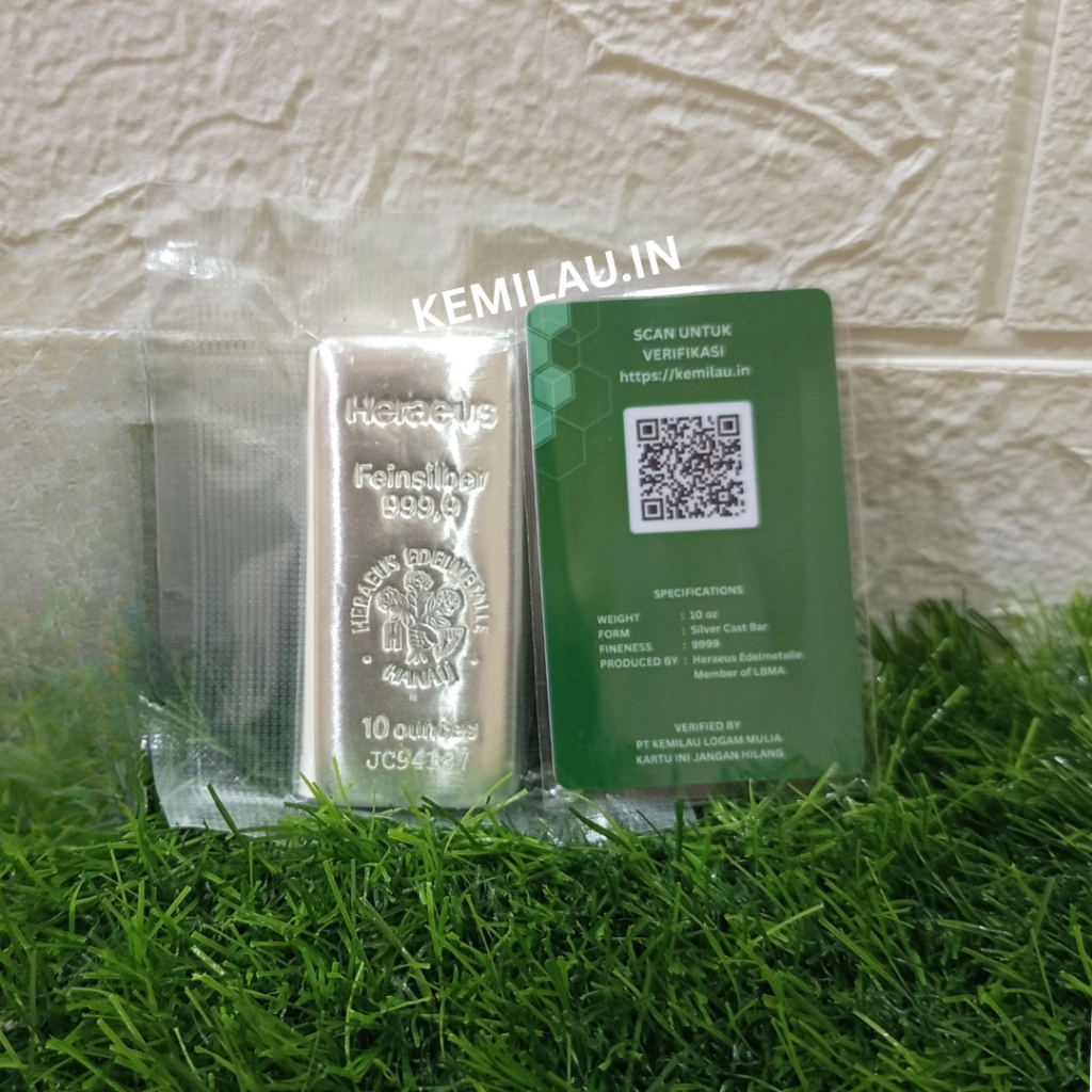 Jual READY STOK Perak Murni Heraeus Fine Silver Ag 9999 Perak Batangan ...