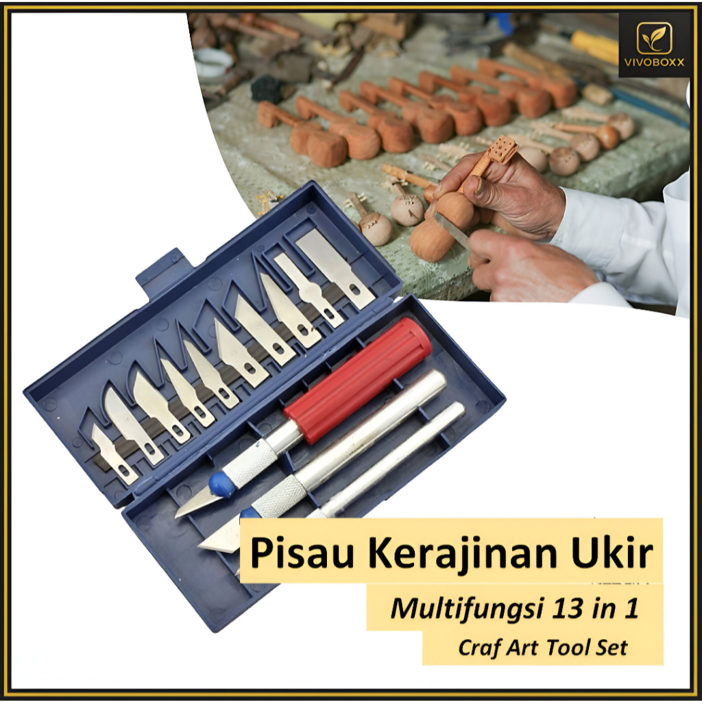Jual Pisau Kerajinan Ukir Seni Grafir Multifungsi 13in1 Craft Art Tool ...