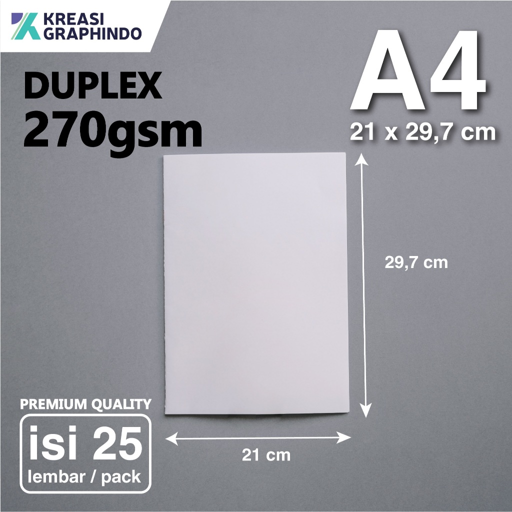 Jual Kertas Duplex 250 gsm Ukuran A4 ( 21 x 29,7 cm ) - 1 pack isi 25 ...