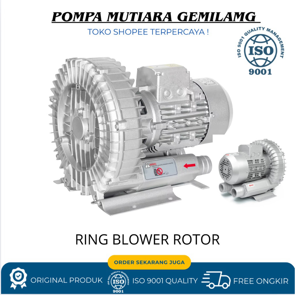 Jual RING BLOWER VORTEX GAS PUMP 15KW 20HP HB-15000 RING BLOWER 20 HP ...
