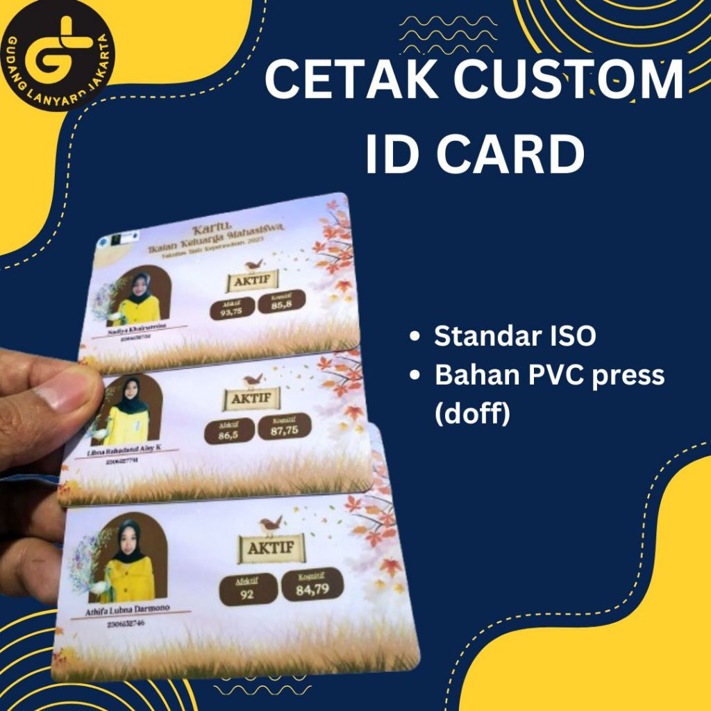 Jual Cetak Id card DOFF Bahan Pvc PRESS OVEN, kartu member, pelajar ...