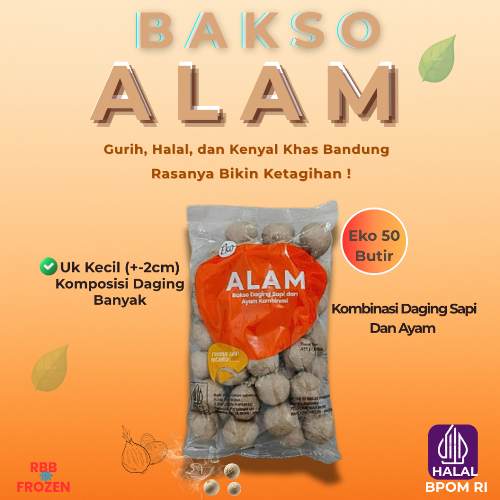 Jual Rajanyabasobandung - Baso Alam Super Eko Isi 50 | Bakso Sapi Ayam ...