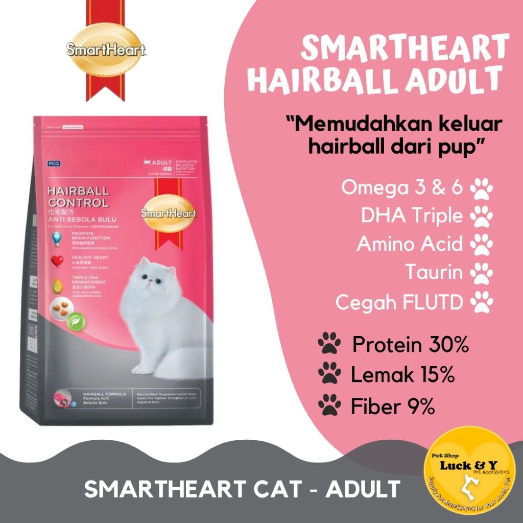 Jual Smartheart Cat Hairball Control Adult (1.1 kg) | Shopee Indonesia