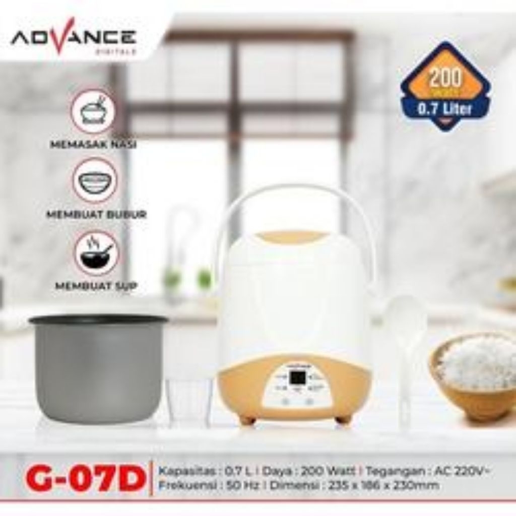 Jual RICE COOKER ADVANCE G-07D (KAPASITAS 0.7L) | Shopee Indonesia