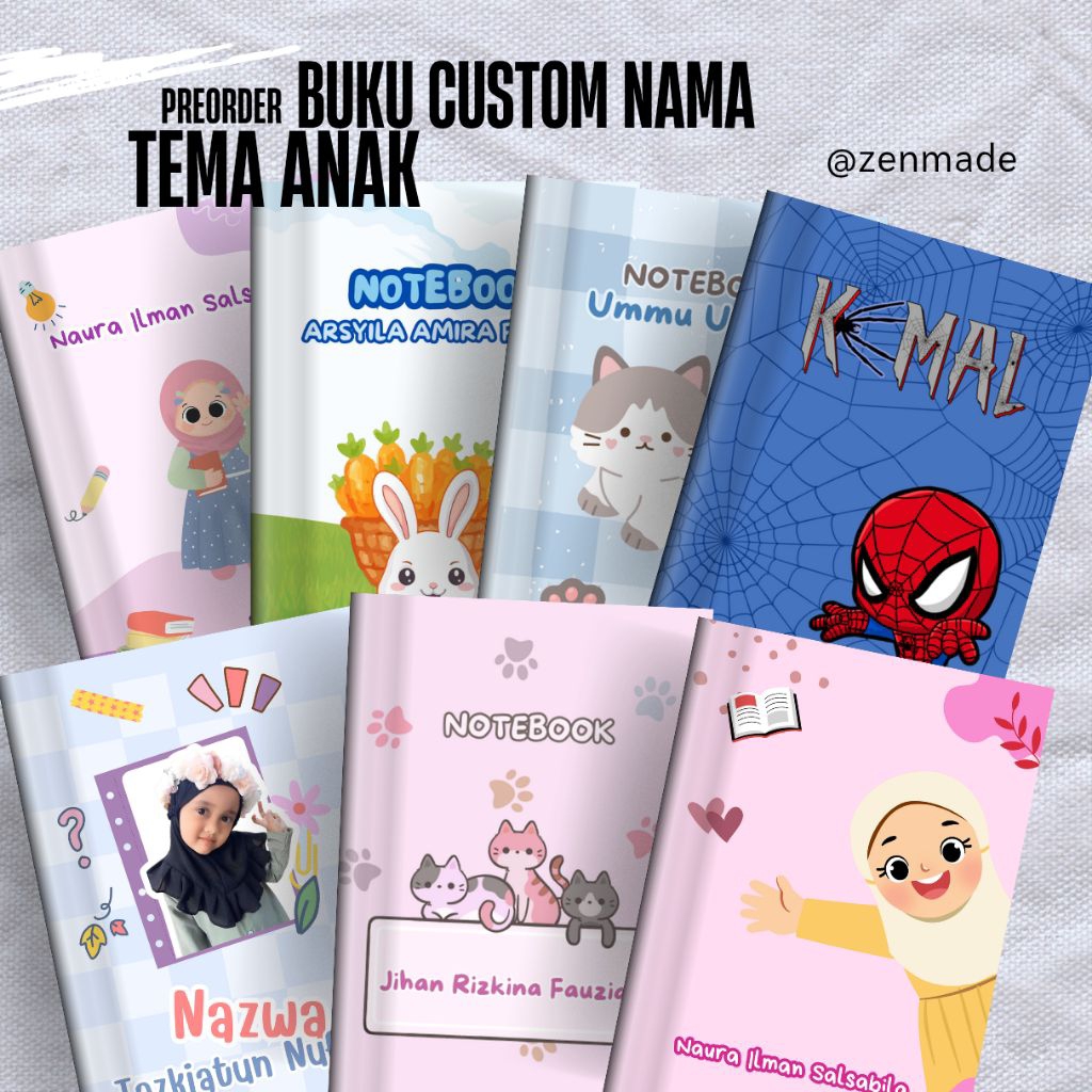 Jual Buku Tulis / Notebook Custom Nama • Tema Anak | Shopee Indonesia