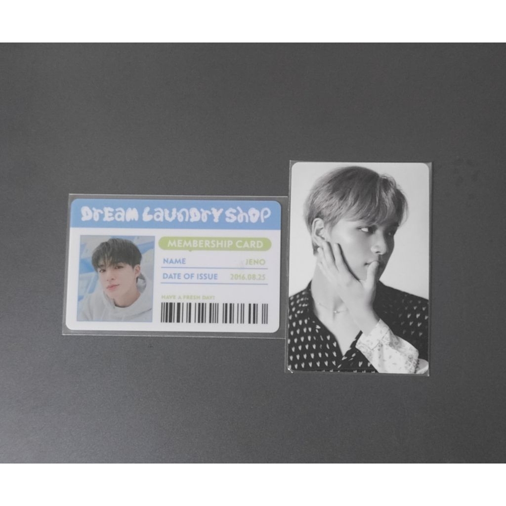 Jual pc nct dream jeno laundry shop membership id card + haechan dicon ...