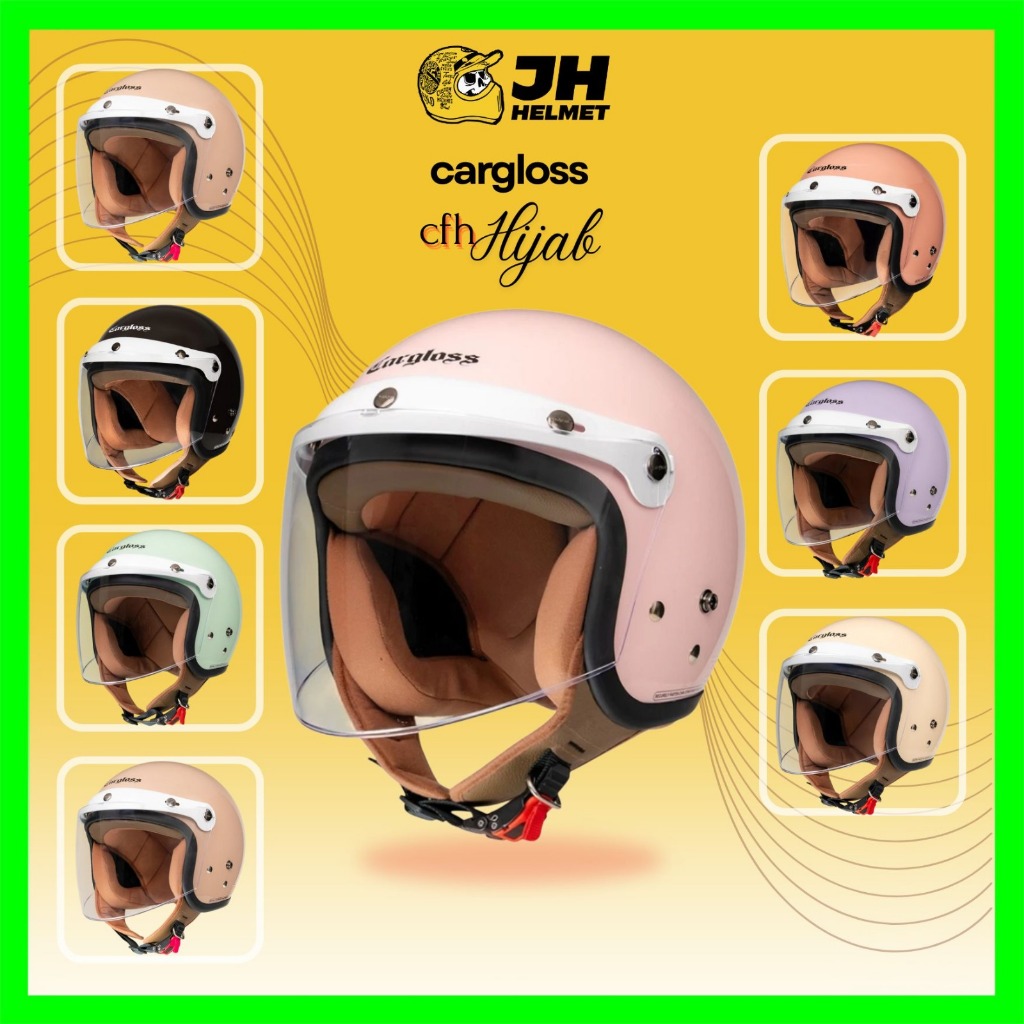 Jual Helm Retro Cargloss Original CFH Hijab SNI | GRATIS ONGKIR | Helm ...