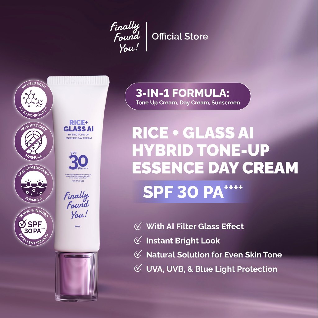 Jual Finally Found You! RICE+ Glass AI Hybrid Tone-Up Essence Day Cream ...