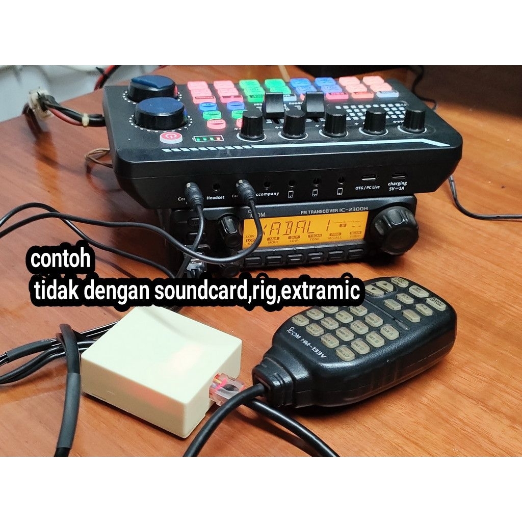 Jual PTT BOX SOUNDCARD V8 MENGGUNAKAN MIC ASLI EXTRAMIC UTK ICOM YAESU ...