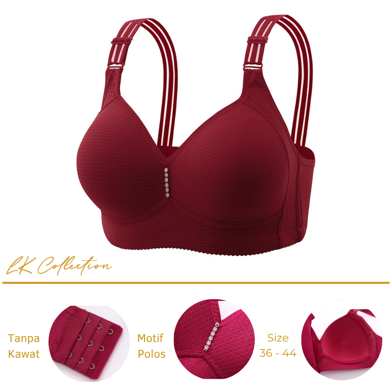 Jual Bra Wanita Tali Tebal Tanpa Kawat Motif Polos Bh Push Up Busa ...
