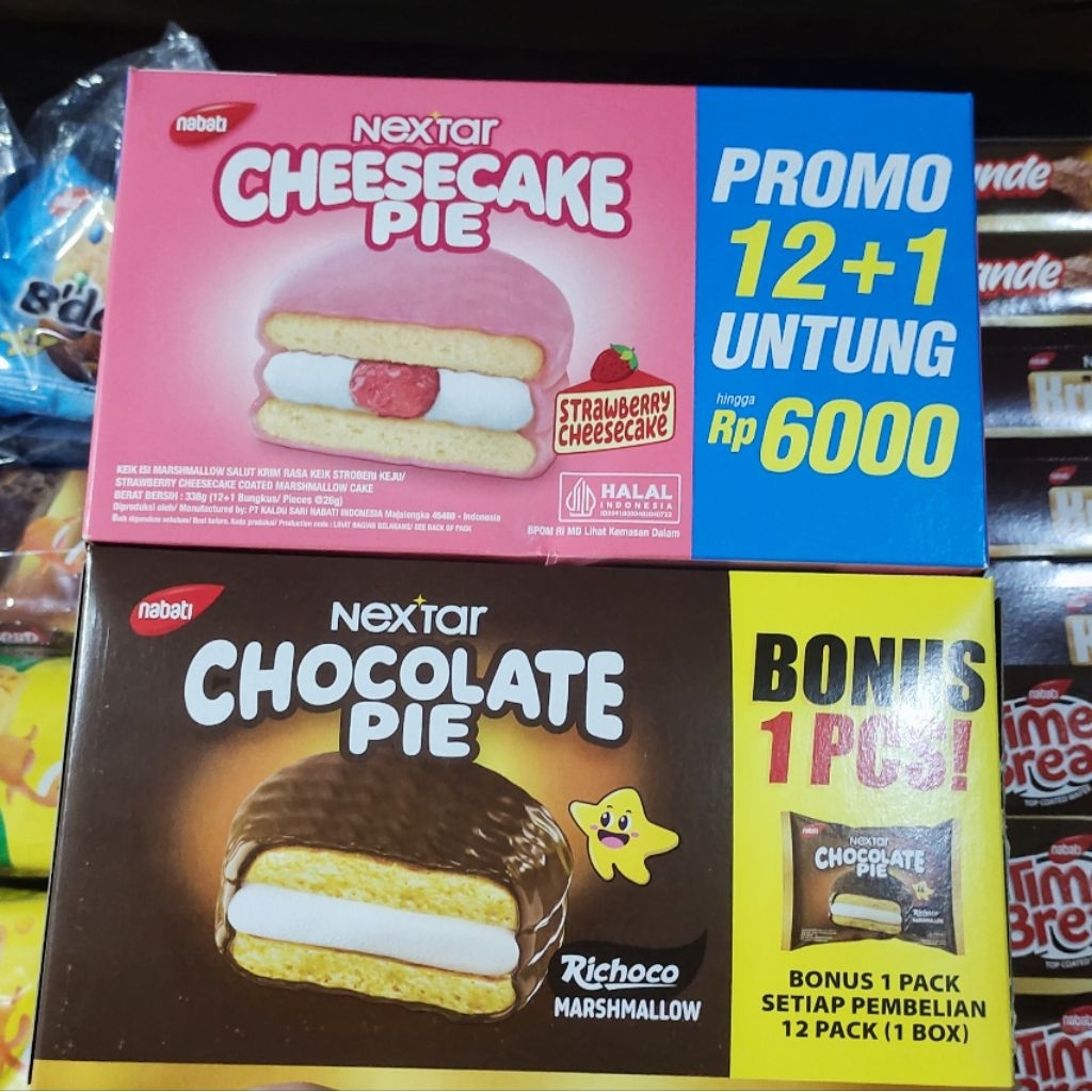 Jual Nextar chocolate cheesecake pie coklat strawberry Grosir per box ...
