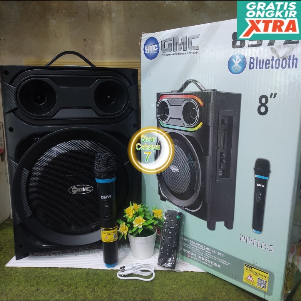 Jual Speaker GMC 897Z 8 inch Dapat 1 mic Warles BT/USB/MEMORY/FM/AUX ...