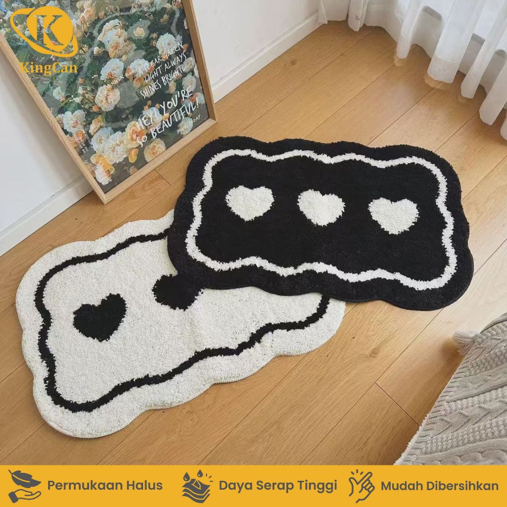 Jual KINGCAN Keset Lantai Kamar Mandi Tambal Sulam Hitam Dan Putih ...