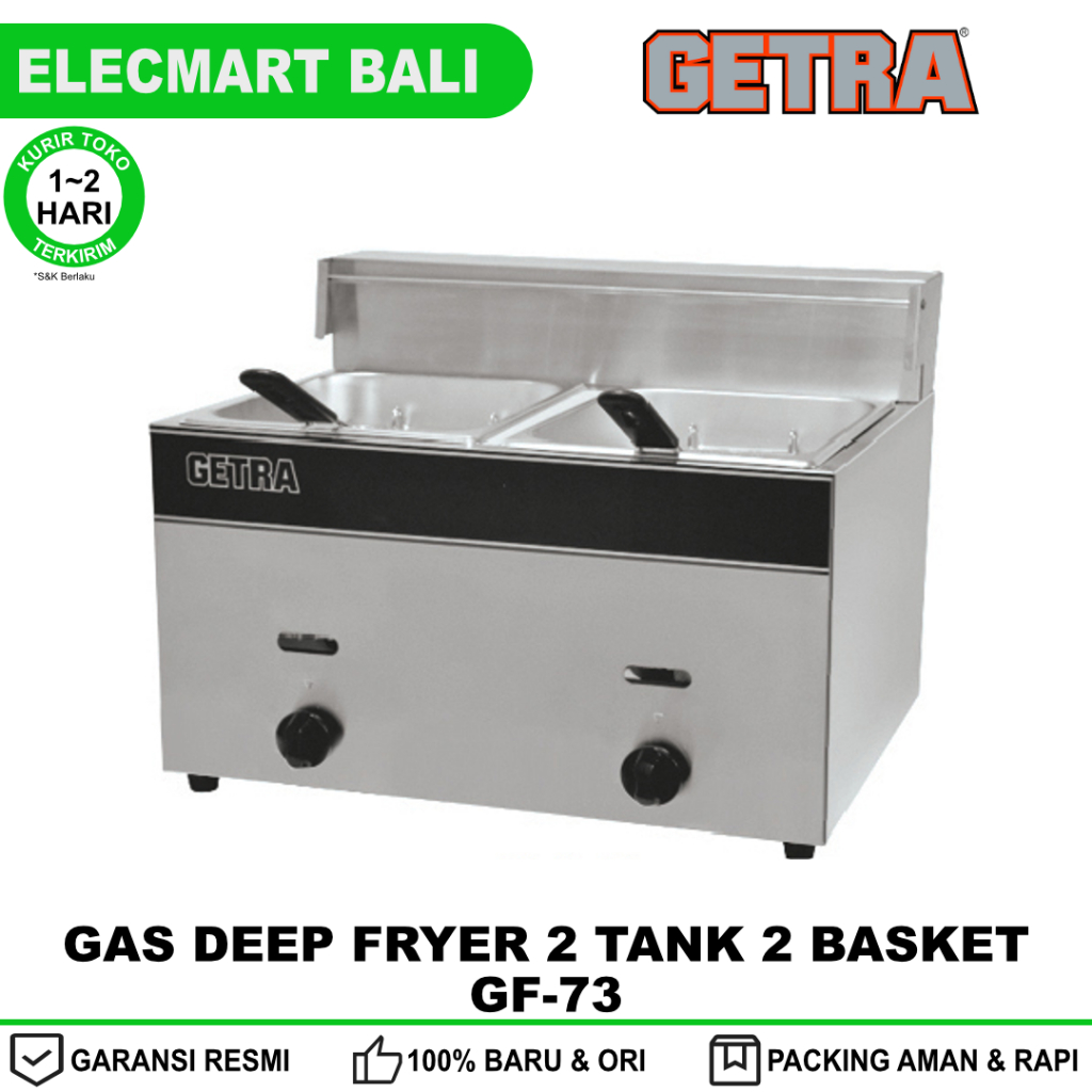 Jual Gas Deep Fryer Table Top 2 Tank 2 x 6 Liter Getra GF-73 | Shopee ...