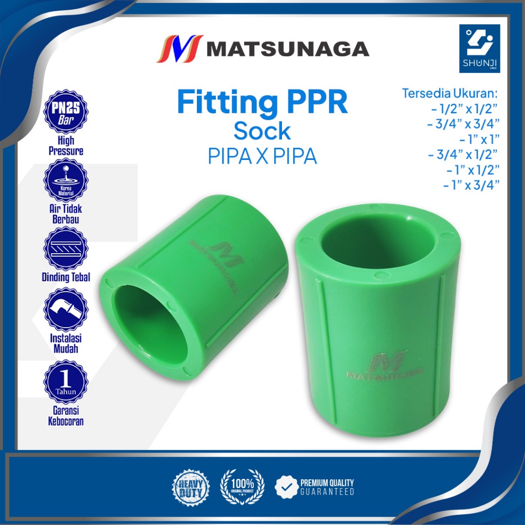 Jual Sambungan Sok PPR/ Socket PPR/ Coupling PPR PN 25 Matsunaga - Pipa ...