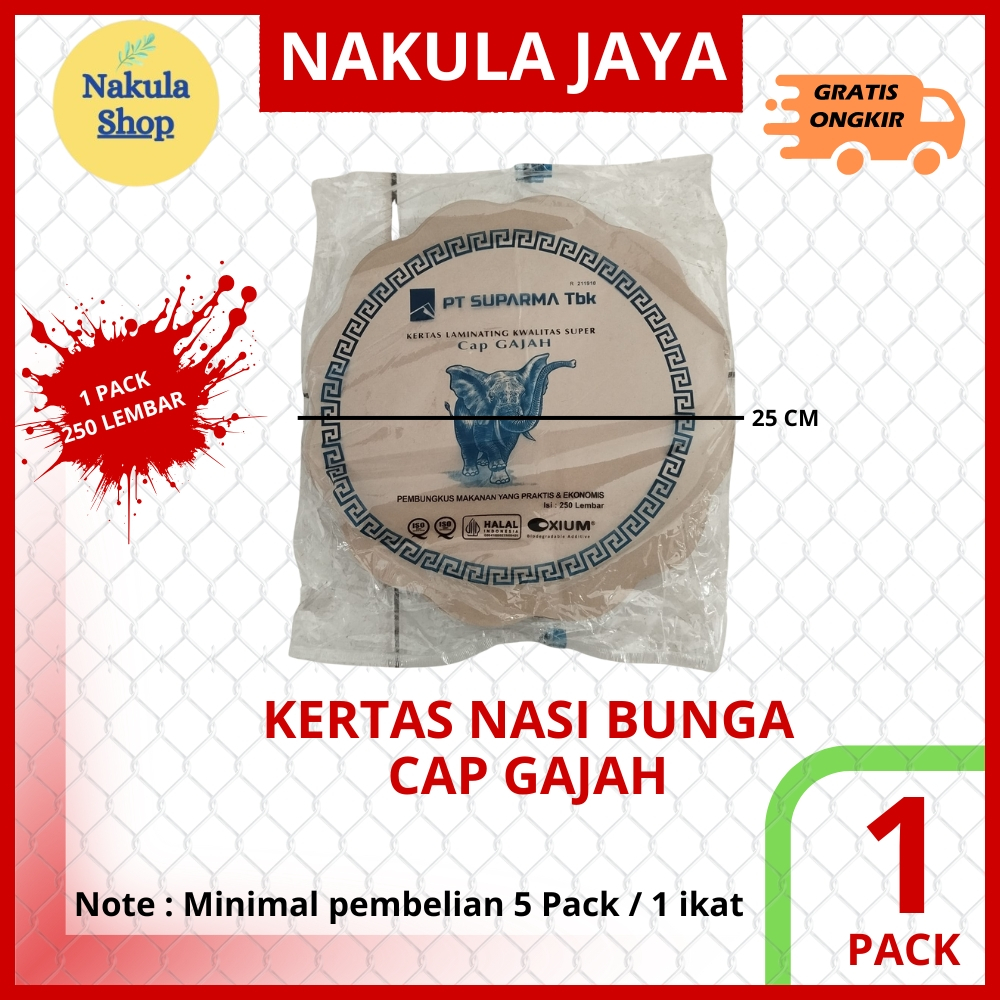 Jual Kertas Nasi Bunga Cap Gajah - Isi 250 Lbr | Shopee Indonesia