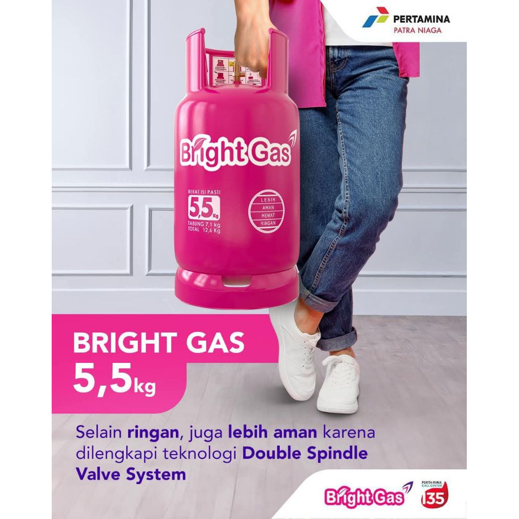Jual BrightGas 5,5 kg|Gas Pink | Shopee Indonesia