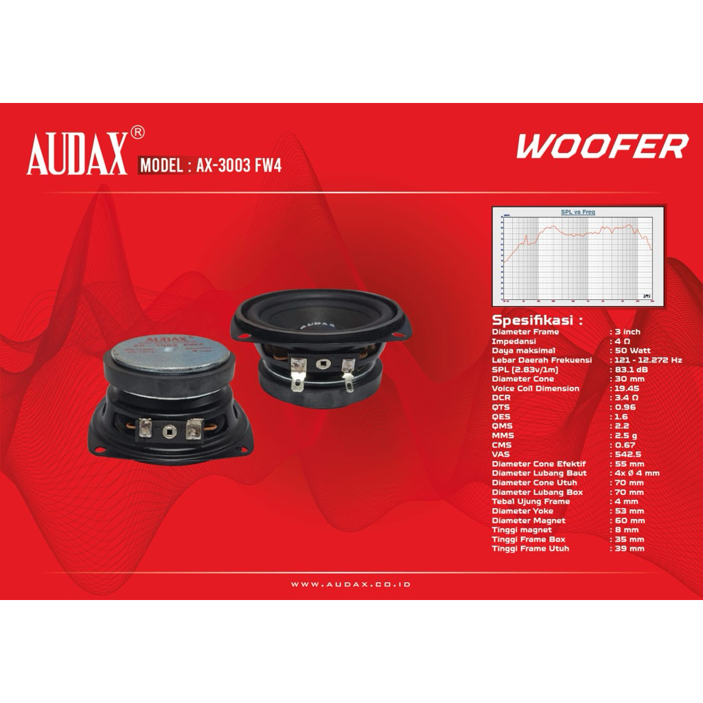 Jual Speaker Audax 3” Woofer AX 3003 FW4 | Shopee Indonesia
