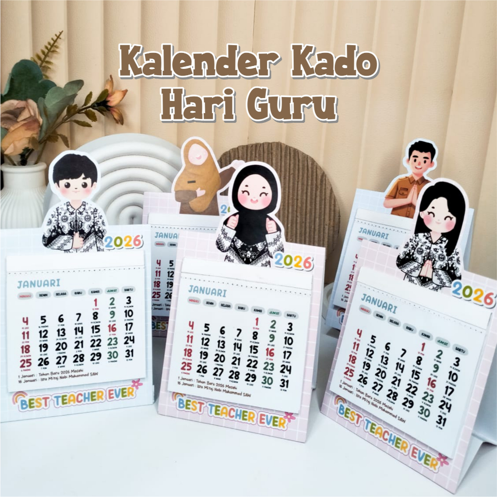 Jual Kalender Meja Mini 2026 Tema Hari Guru | GIFT HARI GURU | KADO ...