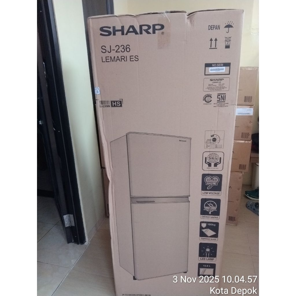 Jual KULKAS SHARP SJ-236,MN HS, 2 PINTU NO FROST LOW WATT 205L | Shopee ...