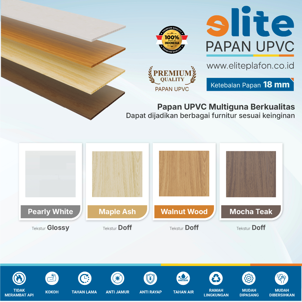 Jual ELITE PAPAN UPVC SERBAGUNA - 1 DUS (4 LEMBAR) | Shopee Indonesia