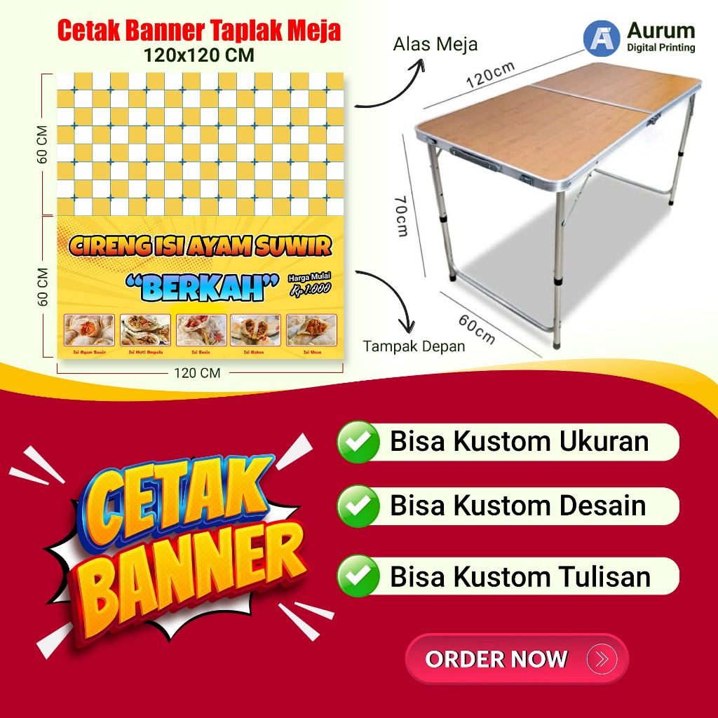 Jual Cetak Spanduk Banner Taplak Meja Lipat Portable Bisa Kustom Gratis ...