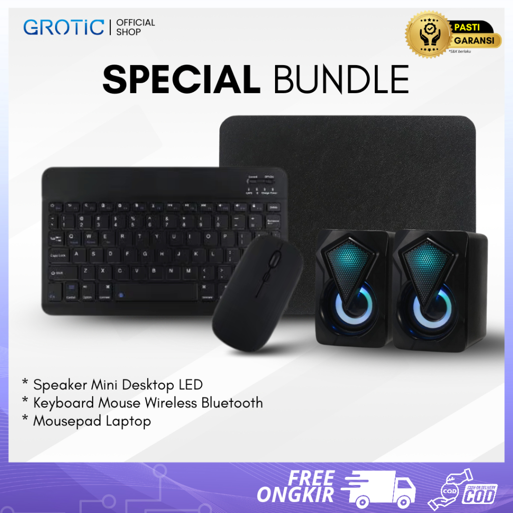 Jual GROTIC Set Keyboard Mouse Speaker Mousepad 4in1 Office Combo ...