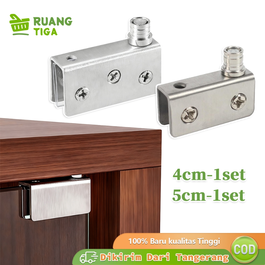 Jual 2pcs/set Engsel Pivot Kaca Jepit 4/5cm Engsel Pintu Kaca Jepit ...