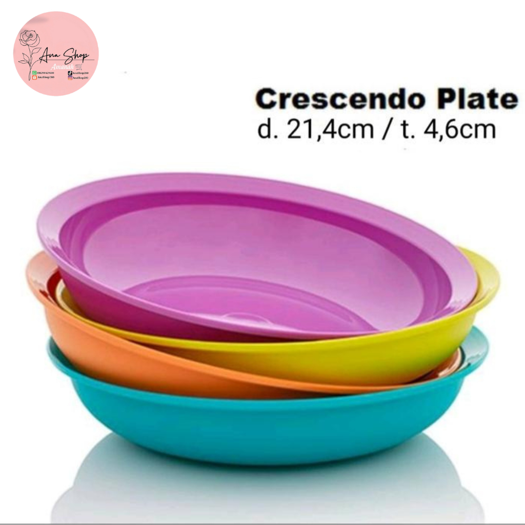 Jual Tupperware Crescendo Plate (4) - Piring Peralatan Makan | Shopee ...