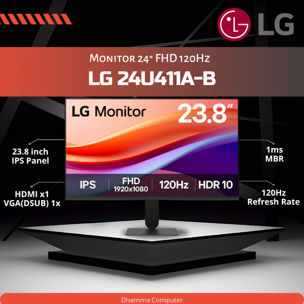 Jual Monitor LG 24" Inch 24U411A-B FHD IPS 120Hz HDMI VGA Full HD 120Hz ...