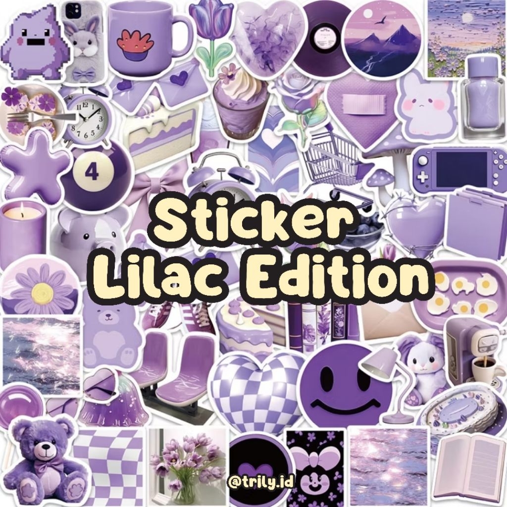 Jual Sticker Scrapbook LILAC EDITION | Sticker Pack UNGU Dekorasi Lucu ...