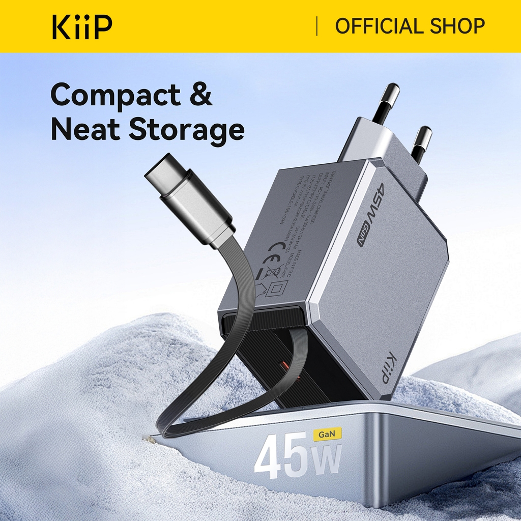 Jual KiiP C42E Adaptor Gan6 Fast Charging 45W Kepala Charger QC 3.0 PPS ...