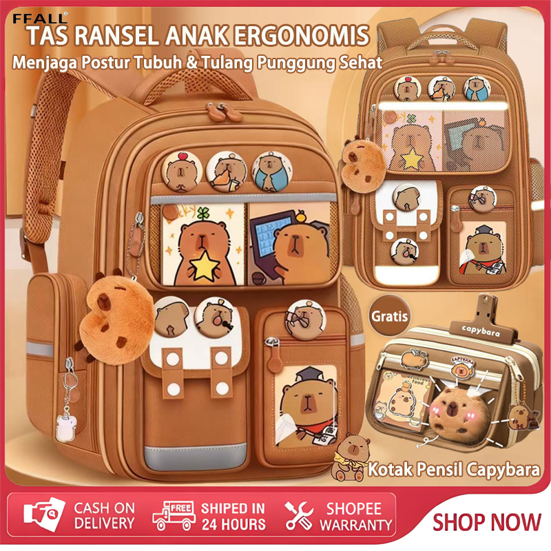 Jual ⭐Tahan Air & Anti Sobek⭐Tas Sekolah Capybara + Kotak Pensil Set ...