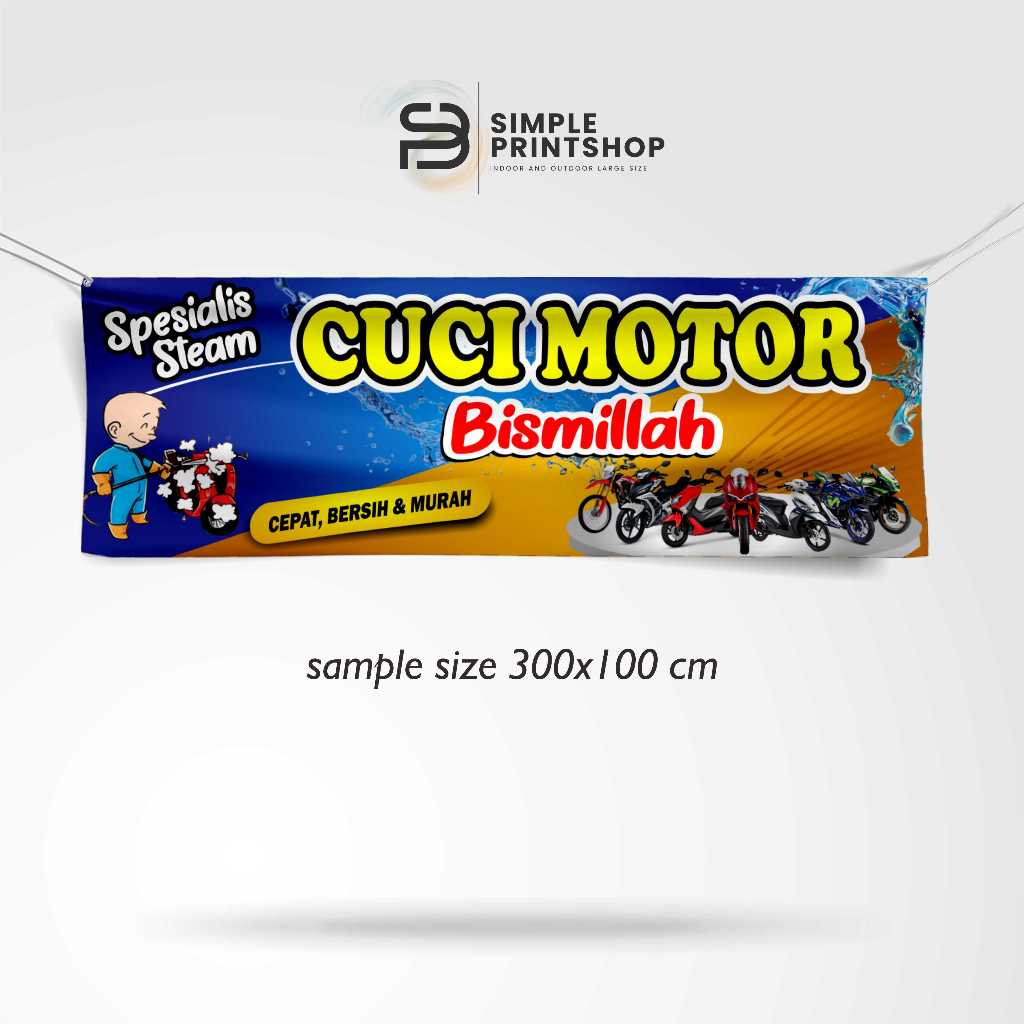 Jual Spanduk Banner Cuci Motor Bisa Request Design | Shopee Indonesia