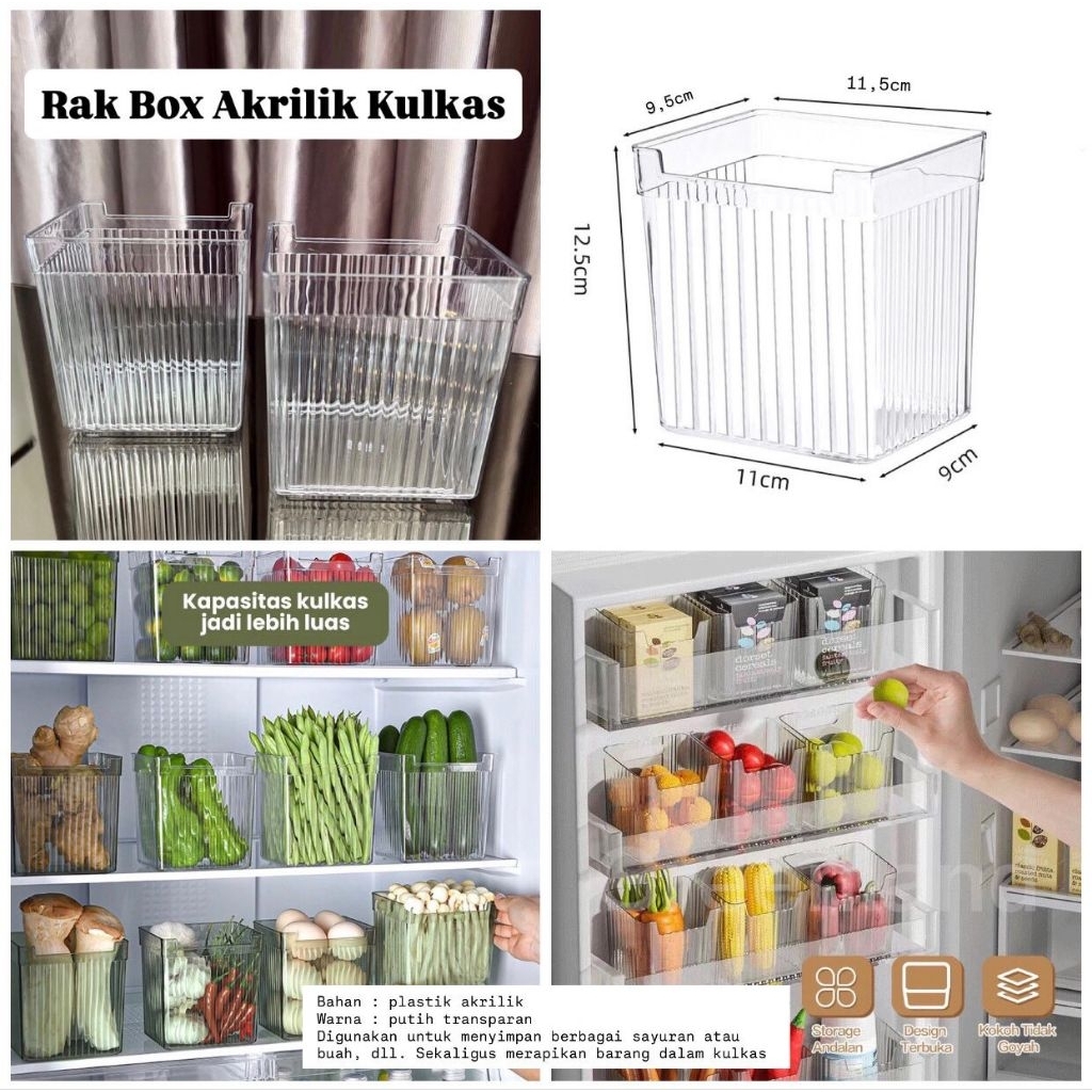 Jual RAK BOX AKRILIK KULKAS SATUAN | Shopee Indonesia