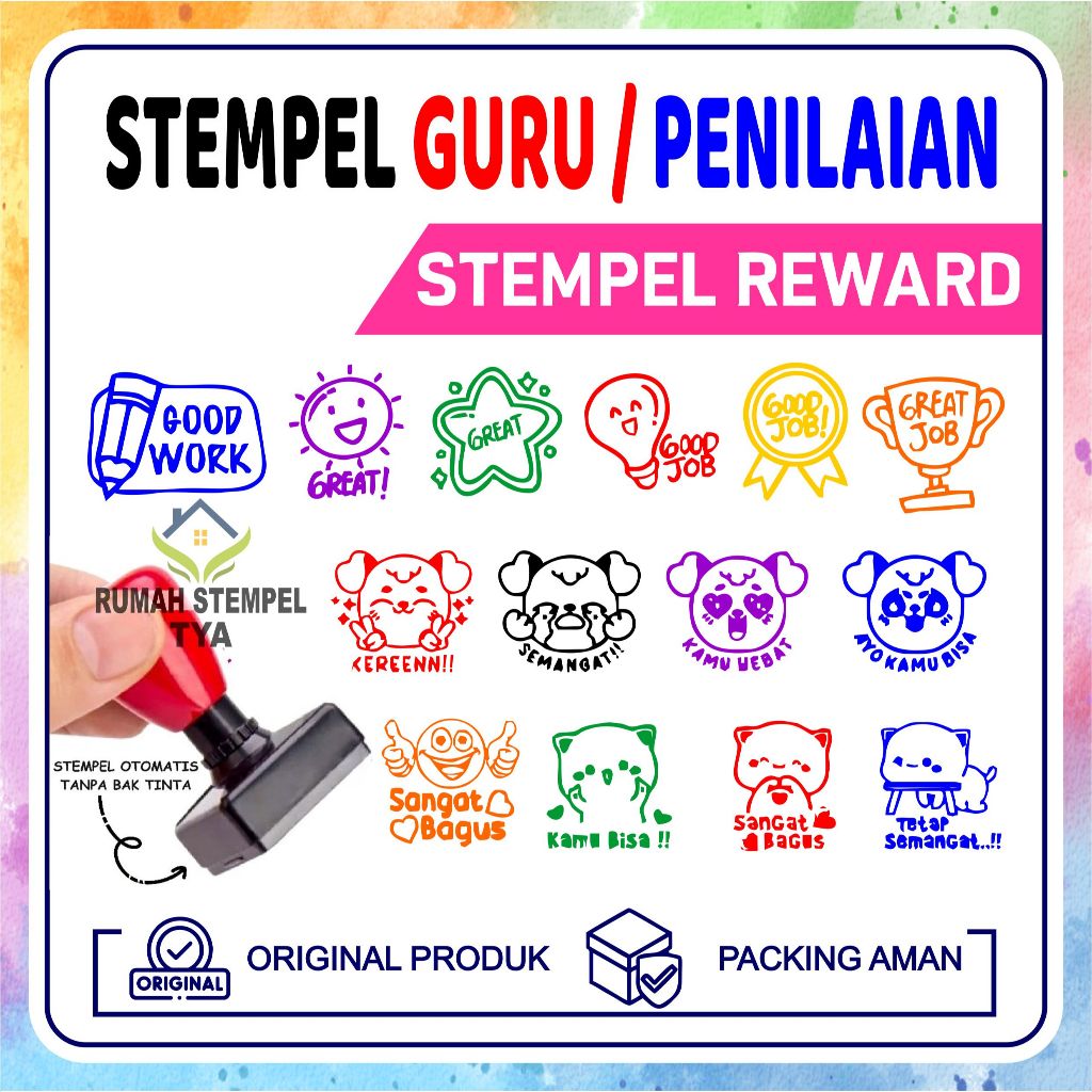Jual COD Stempel Nilai Reward, PAUD / TK / SD / Home Schooling, stempel ...