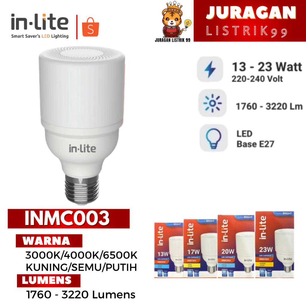 Jual INLITE - LAMPU LED MINI CAPSULE BRIGHT INMC003 13W 17W 20W 23W ...