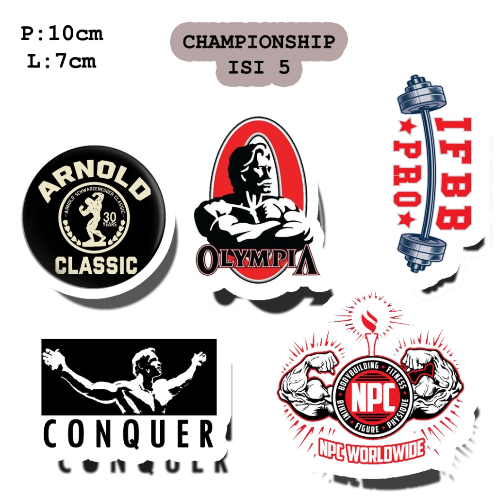 Jual STICKER PACK GYM,BODYBUILDER,CBUM,MR OLYMPIA,ARNOLD,GYM MOTIVASI ...