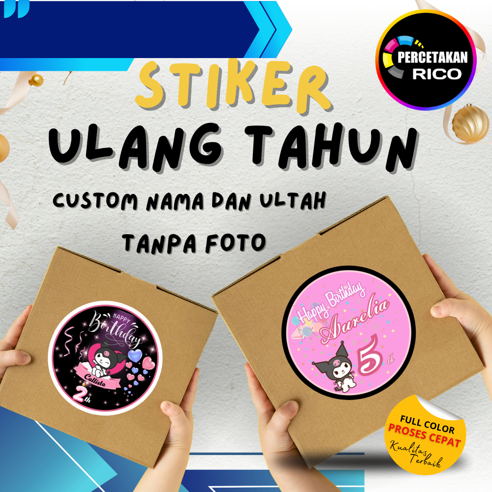 Jual (Isi 30 pcs) Stiker ulang tahun Kuromi/label nasi bento/stiker ...