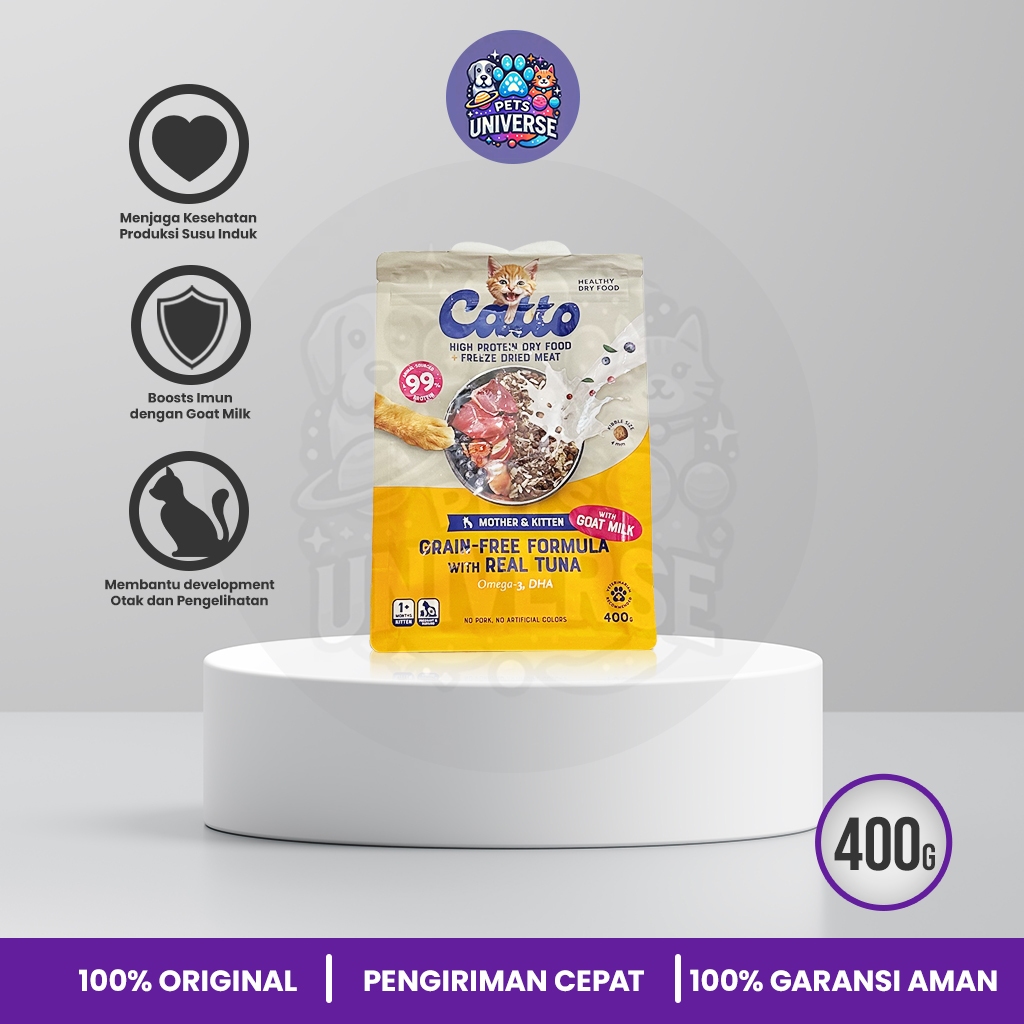 Jual Catto - Premium Dry Food - Mother & Kitten Tuna 400gram - Natural ...