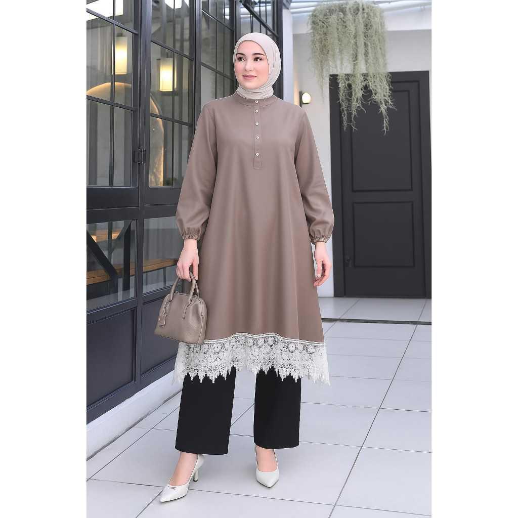 Jual Long Tunik Jumbo Ld 130 Cm Model Kekinian Mix Brukat - Zahwa Long ...