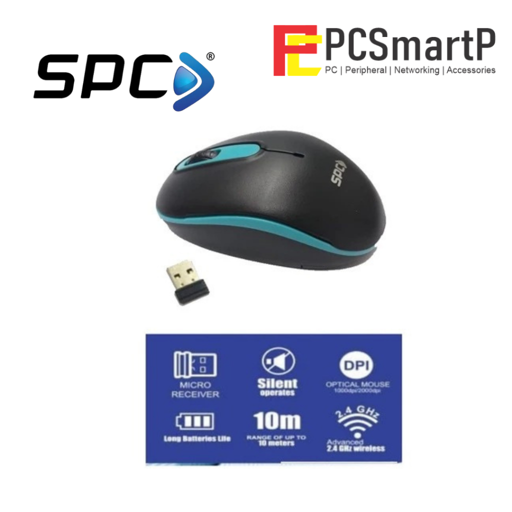 Jual Mouse Wireless SPC SMW10 Ergonomic Design with 2.4 Ghz Technology ...