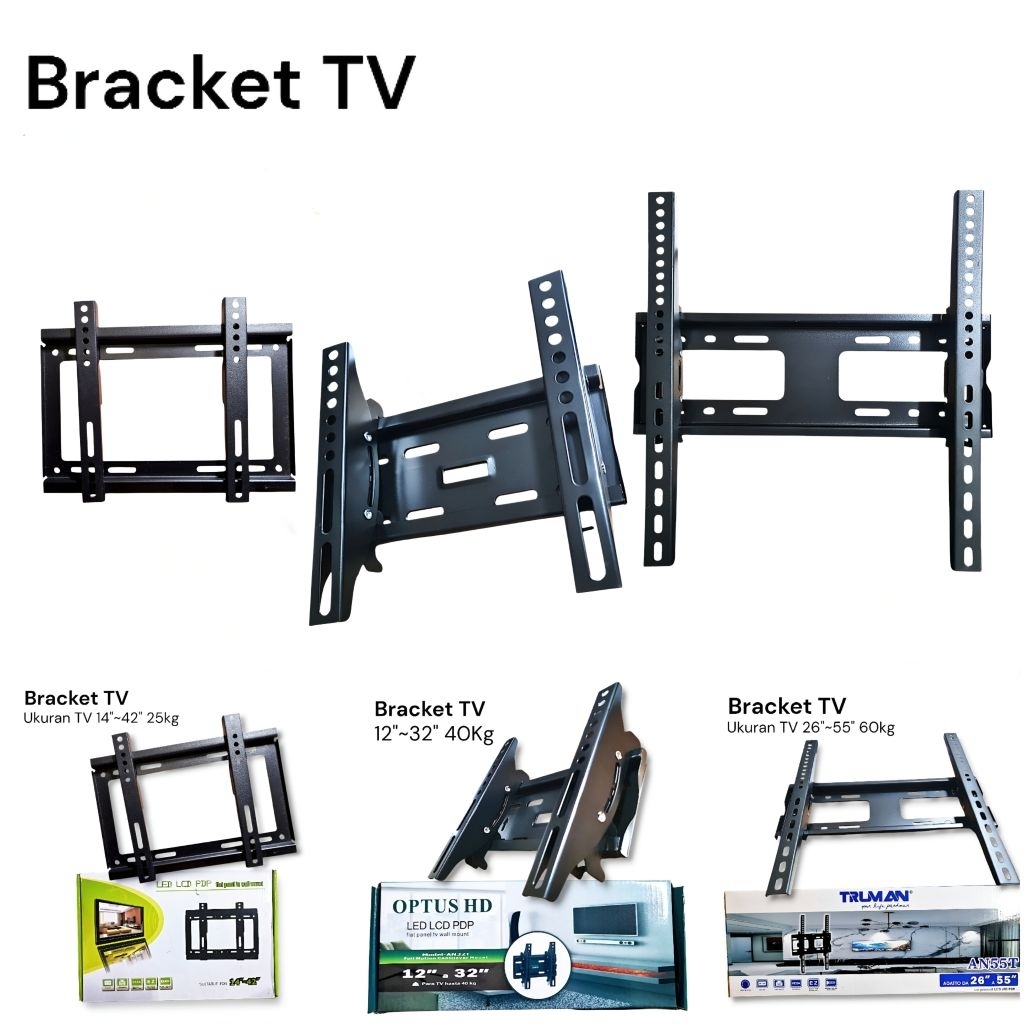 Jual Breket dinding TV LCD LED Plasma monitor bracket penyangga ...