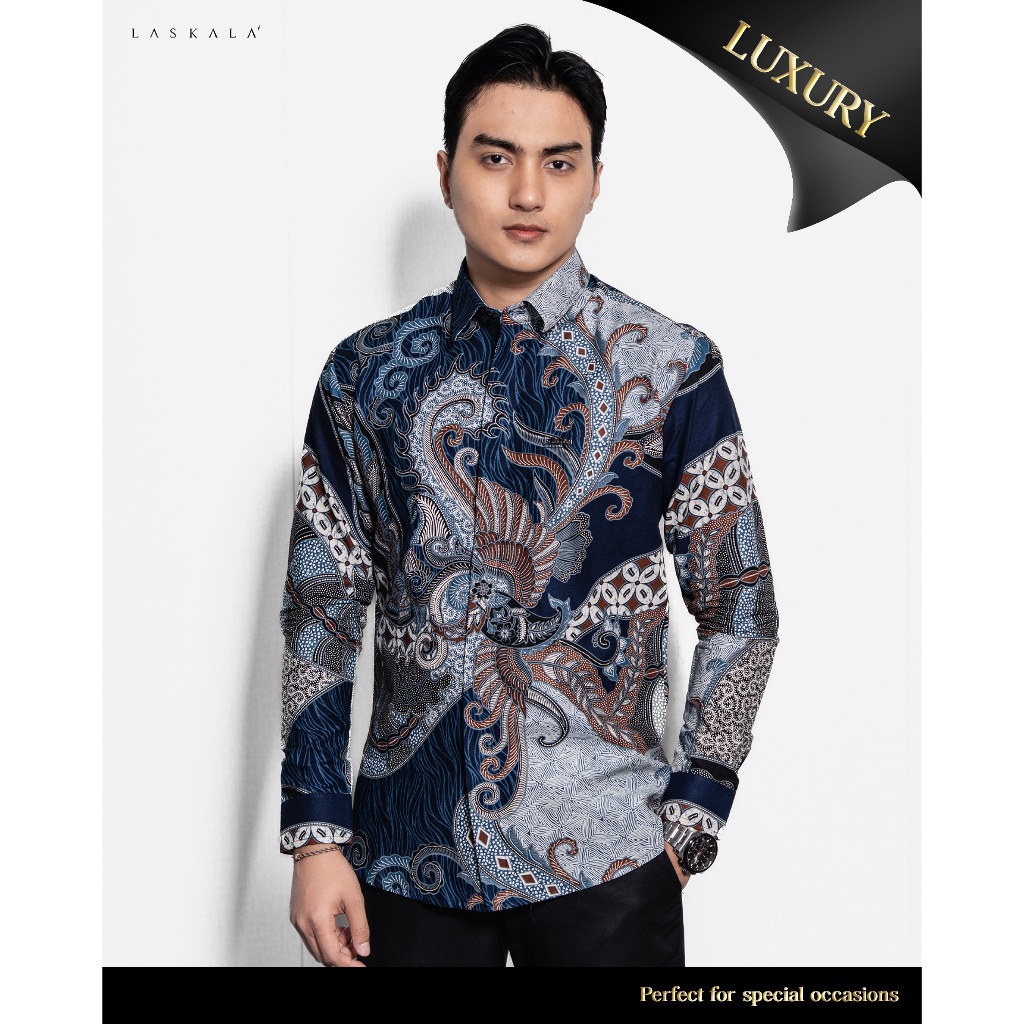 Jual Laskala Batik Premium Gyan Kemeja Batik Pria Slimfit Lengan ...