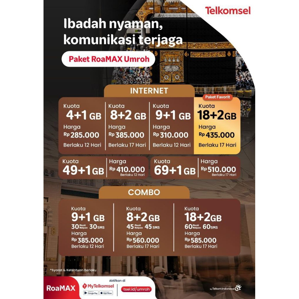 Jual Promo Kuota Roaming Umroh & Haji Telkomsel | Shopee Indonesia