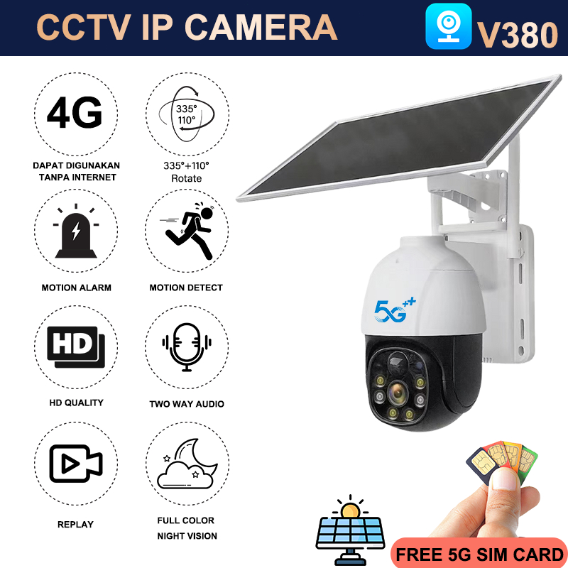 Jual V380 Pro CCTV Camera 4G Solar Outdoor Waterproof Remote Monitoring ...